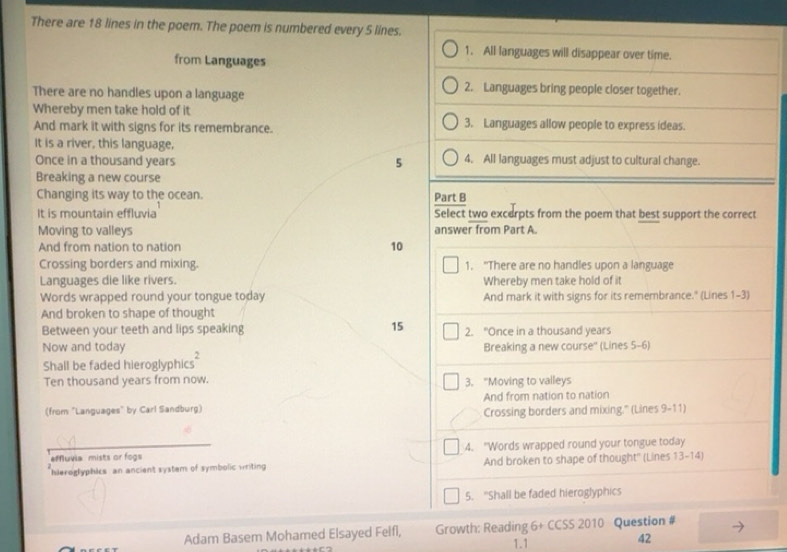Gelöst:There are 18 lines in the poem. The poem is numbered every 5 ...