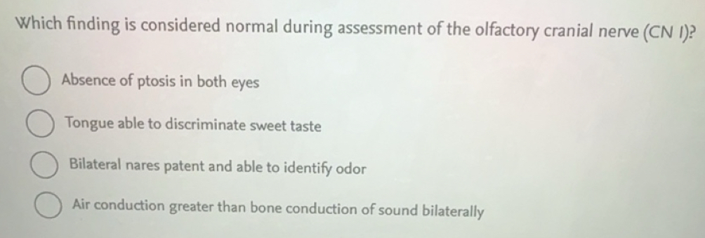 Solved: Which finding is considered normal during assessment of the ...