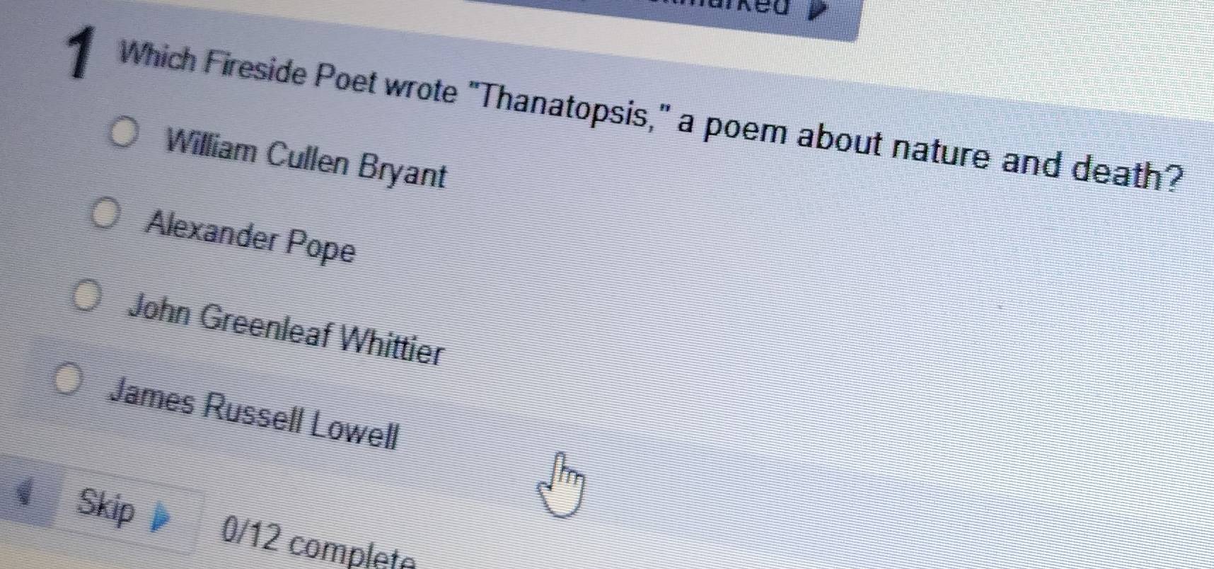 Solved: Which Fireside Poet wrote "Thanatopsis," a poem about nature ...