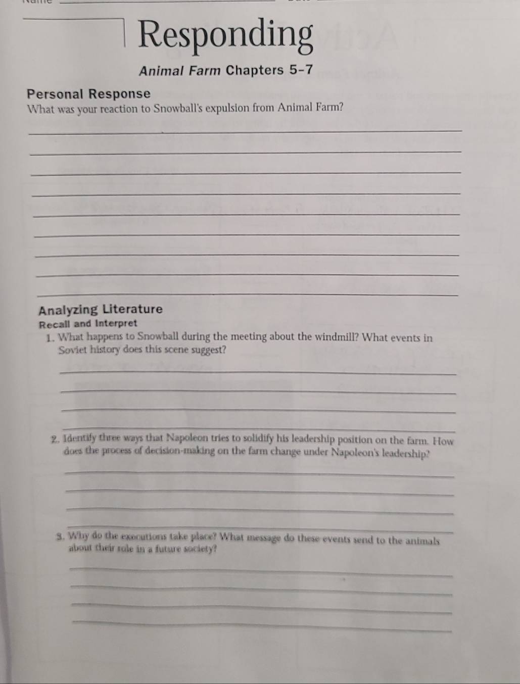 Solved: therefore ADF_1 _ Responding Animal Farm Chapters 5-7 Personal ...