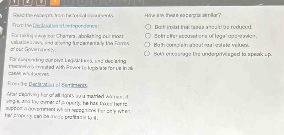 Solved: 1 2 3 4 Read the excerpts from historical documents. How are ...