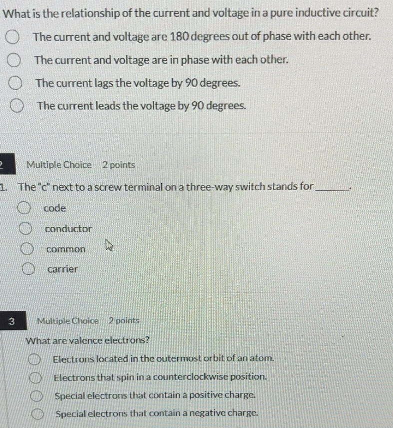 Solved: What is the relationship of the current and voltage in a pure ...