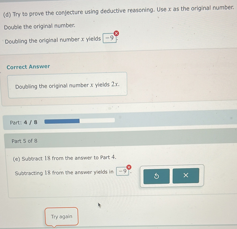 Solved: Try to prove the conjecture using deductive reasoning. Use x as ...