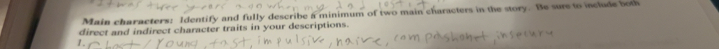 Solved: Main characters: Identify and fully describe a minimum of two ...