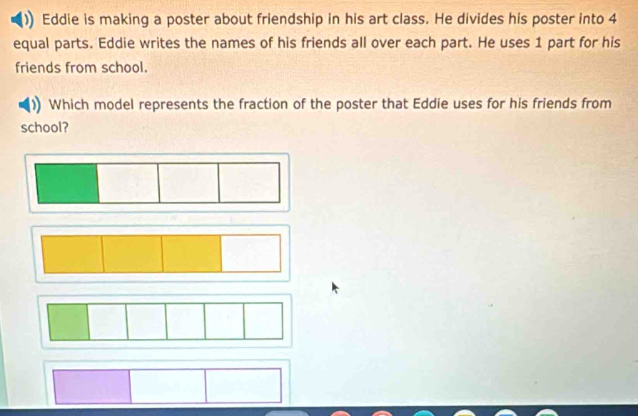 Solved: Eddie is making a poster about friendship in his art class. He ...