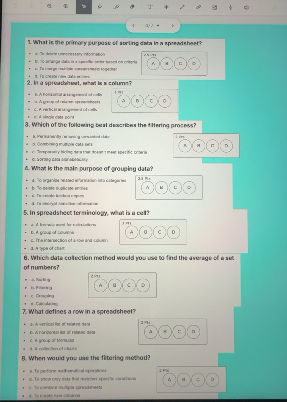 Solved: + 1. What is the primary purpose of sorting data in a ...