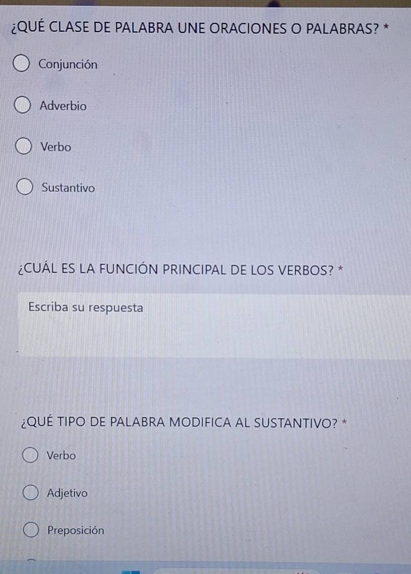 Resuelto:¿QUÉ CLASE DE PALABRA UNE ORACIONES O PALABRAS? * Conjunción ...