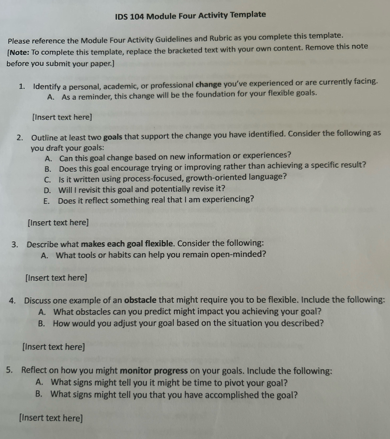 Solved: IDS 104 Module Four Activity Template Please reference the ...