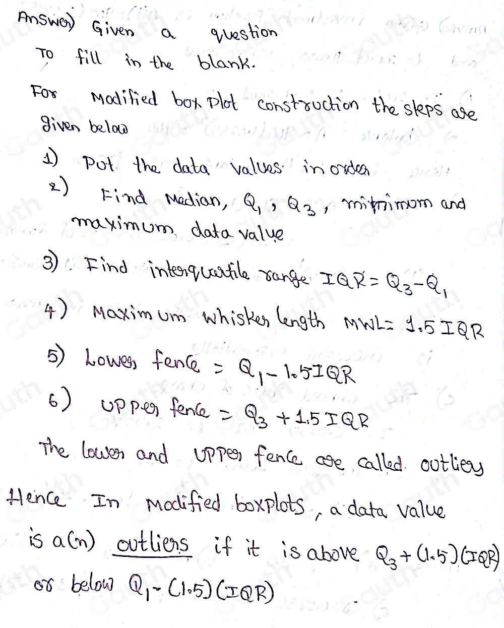 Solved: In modified boxplots, a data value is a(n) _if it is above Q_3+(1.5)(IQR) or below Q_1 ...