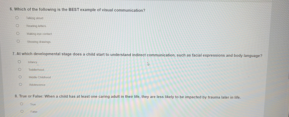 Solved: Which of the following is the BEST example of visual ...