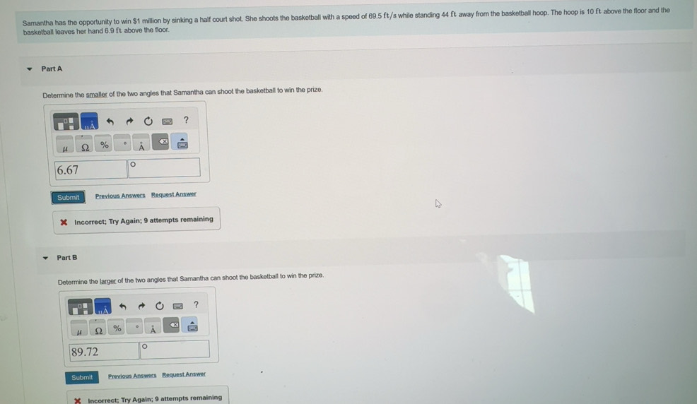 Solved: Samantha has the opportunity to win $1 million by sinking a ...