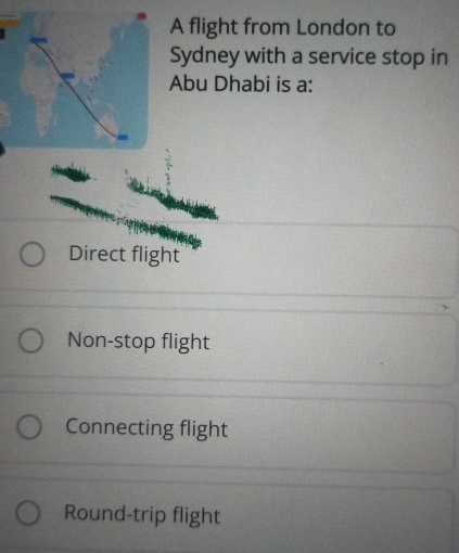 Solved: A flight from London to Sydney with a service stop in Abu Dhabi ...