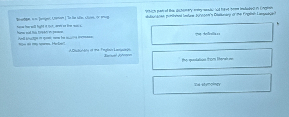 Solved: Which part of this dictionary entry would not have been ...