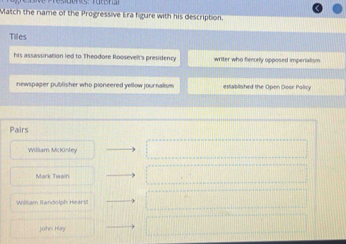 Solved: Match the name of the Progressive Era figure with his ...