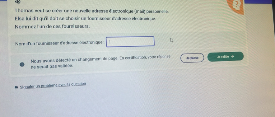 Résolu :? Thomas veut se créer une nouvelle adresse électronique (mail ...