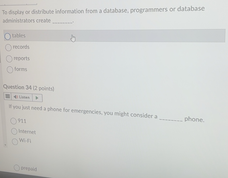 Solved: To display or distribute information from a database ...