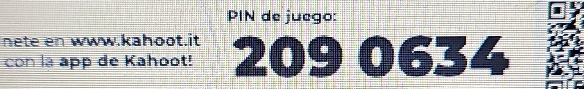 Resuelto:PIN de juego: nete en www.kahoot.it con la app de Kahoot! 209 0634