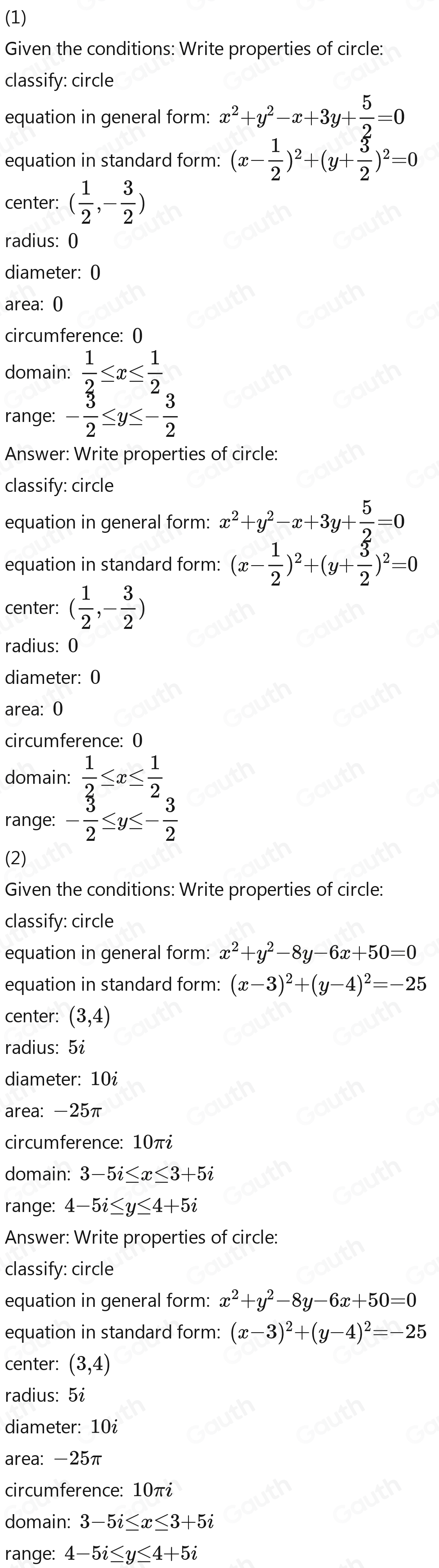 Solved: The graphs of the following equations are degenerate conic ...