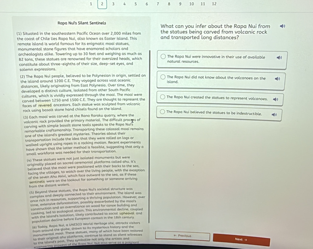 Solved: 1 2 3 4 5 6 7 8 9 10 11 12 Rapa Nui's Silent Sentinels What can ...