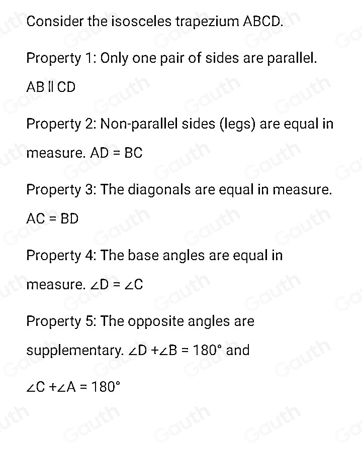 Solved: Select all the correct answers. Isosceles trapezoid ABCD is ...
