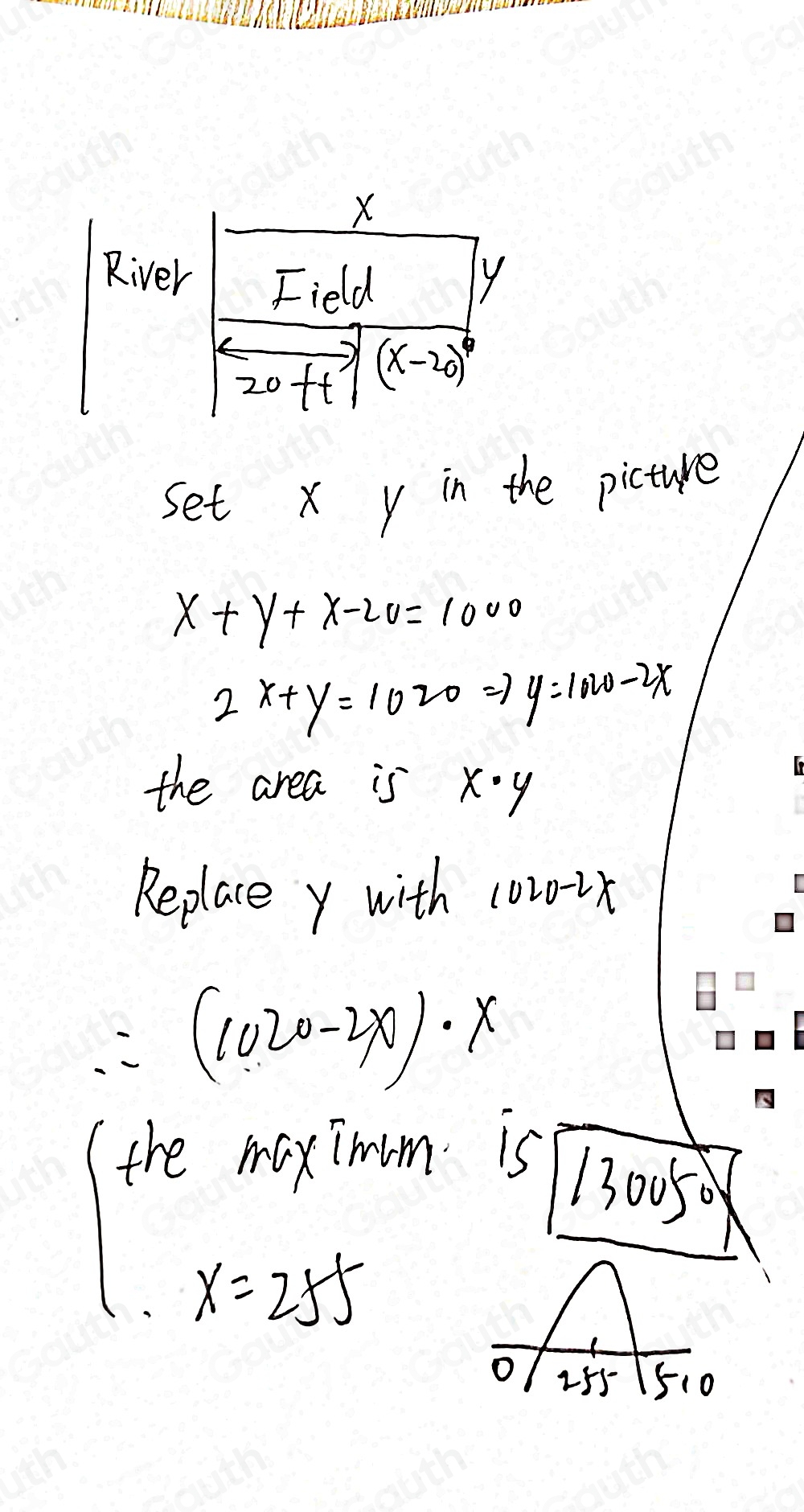 Solved: A rectangular field as shown is to be bounded by a fence. Find ...