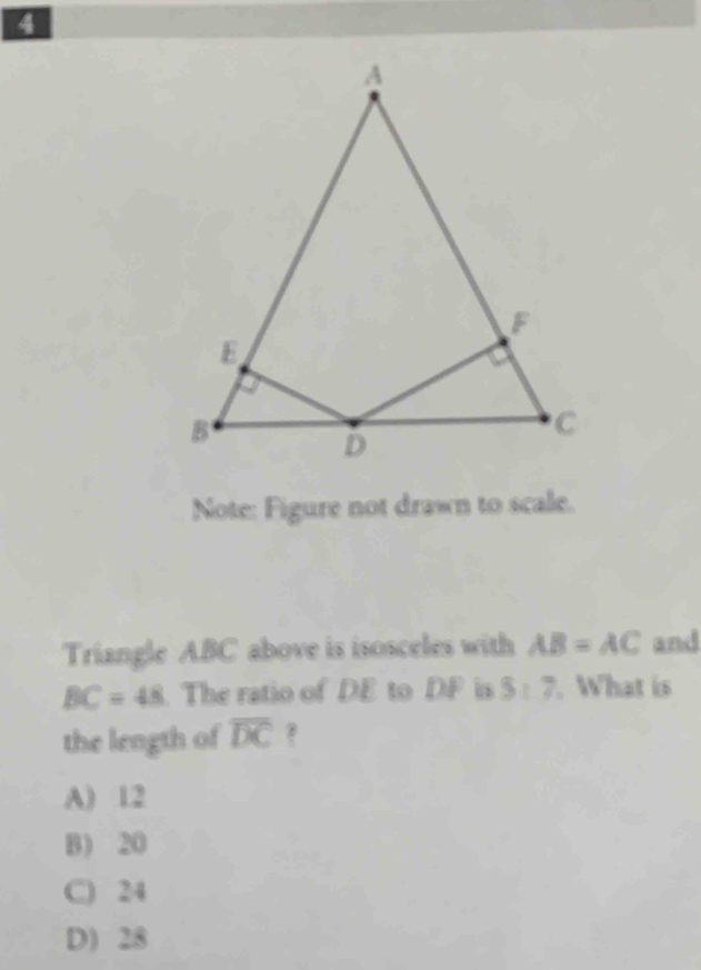 Solved: Note: Figure not drawn to scale. Triangle ABC above is ...
