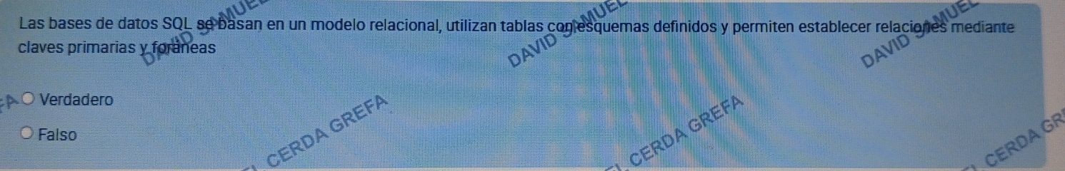 Resuelto:Las bases de datos SQL se basan en un modelo relacional ...