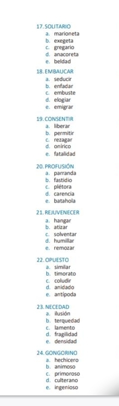 Resuelto:SOLITARIO a. marioneta b. exegeta c. gregario d. anacoreta e ...