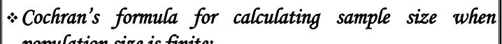 Solved: Cochran's formula for calculating sample size when [Statistics]