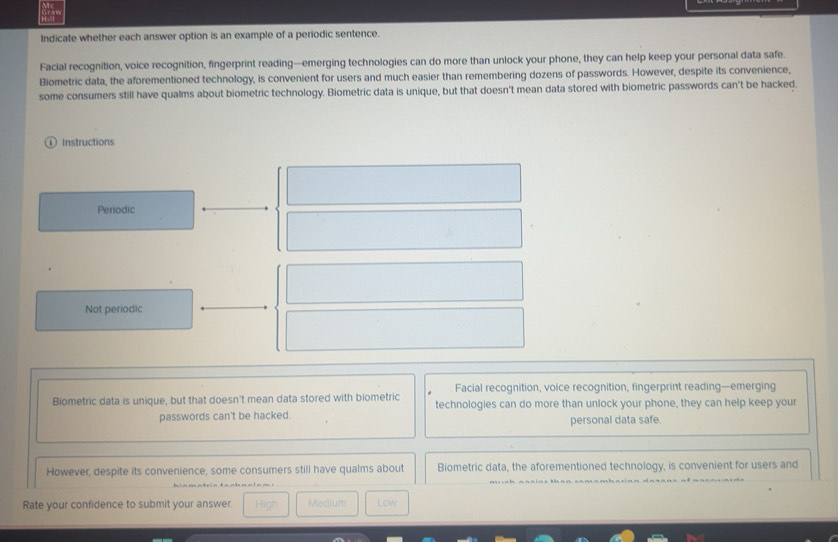 Solved: Indicate whether each answer option is an example of a periodic ...