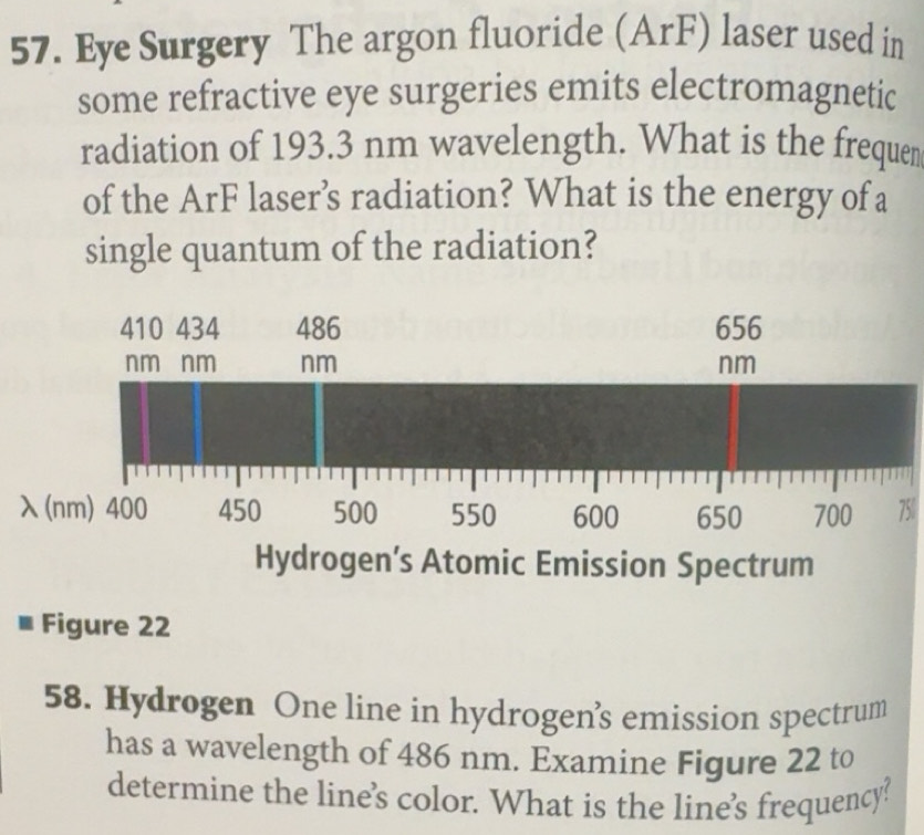 Solved: Eye Surgery The argon fluoride (ArF) laser used in some ...