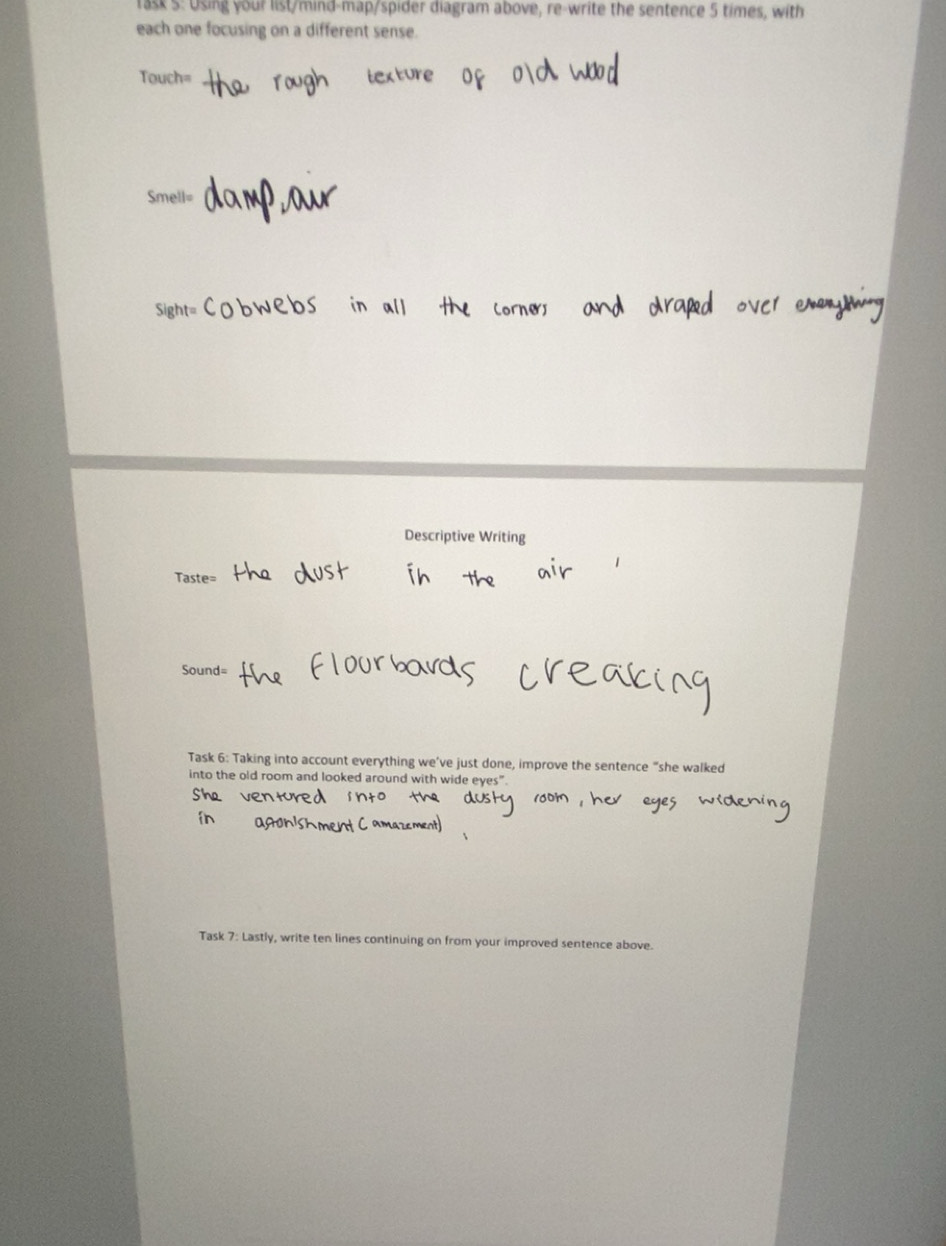 Solved: rask S: Using your list/mind-map/spider diagram above, re-write ...