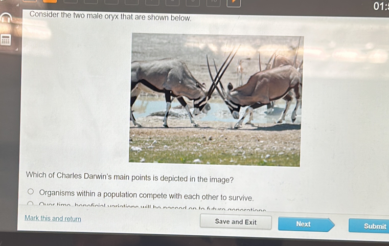 Solved: 01: Consider the two male oryx that are shown below. Which of ...