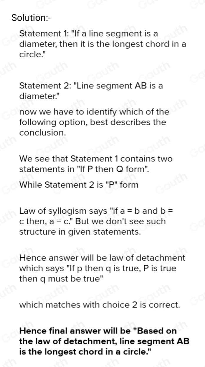 Solved: Which conclusion can be drawn based on the true statements ...
