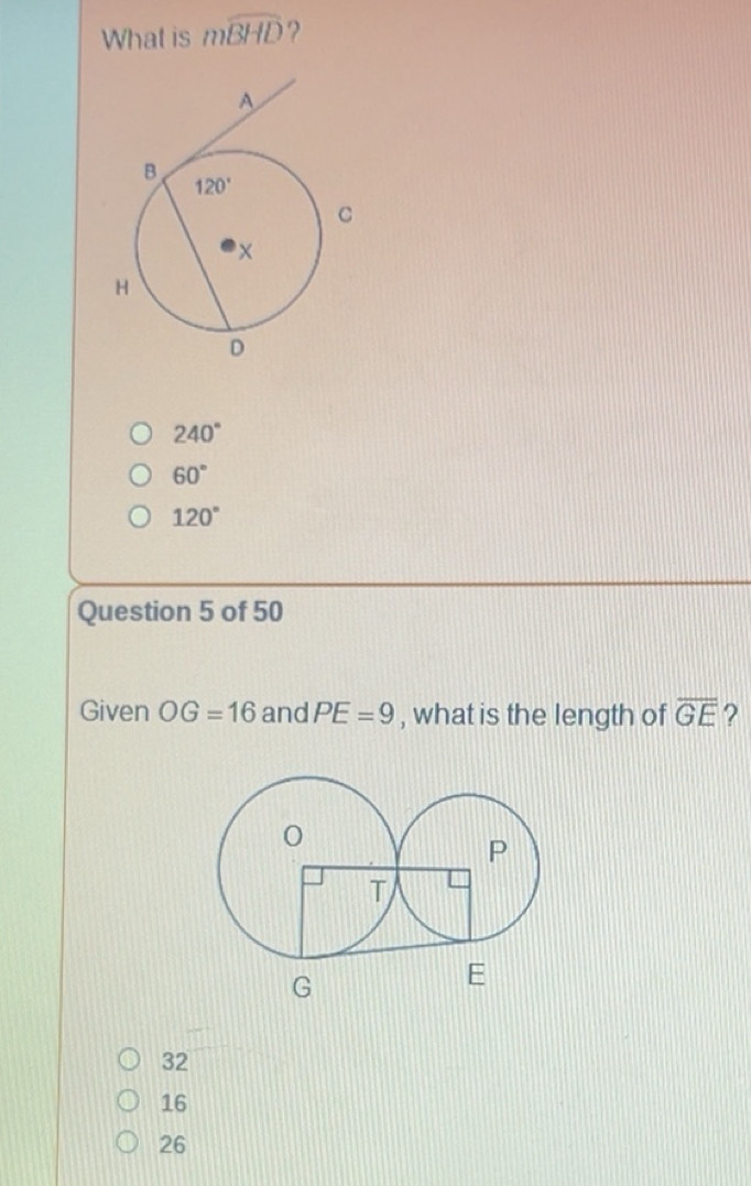 Solved: What is mwidehat BHD ? 240° 60° 120° Question 5 of 50 Given OG ...