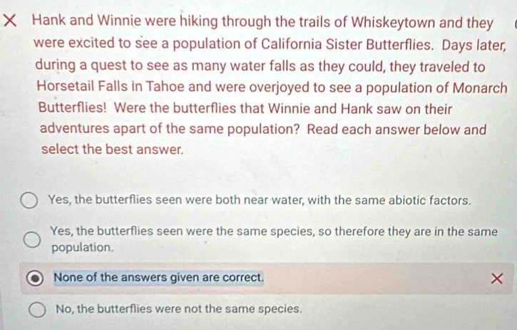 Solved: Hank and Winnie were hiking through the trails of Whiskeytown ...