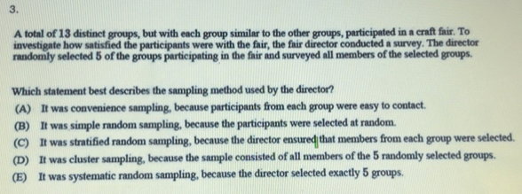 Solved: A total of 13 distinct groups, but with each group similar to ...