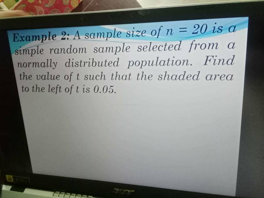 Solved: Example 2: A sample size of n=20 is α simple random sample ...