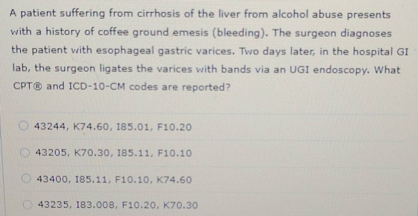 Solved: A patient suffering from cirrhosis of the liver from alcohol ...