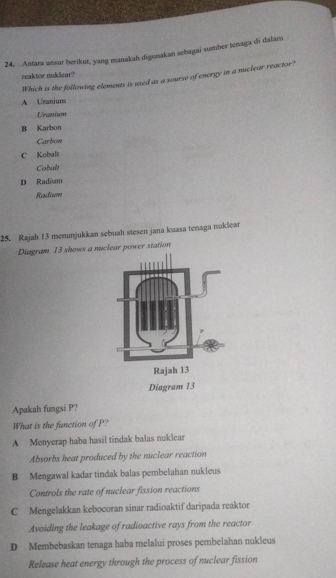 Selesai:Antara unsur berikut, yang manakah digunakan sebagai sumber ...