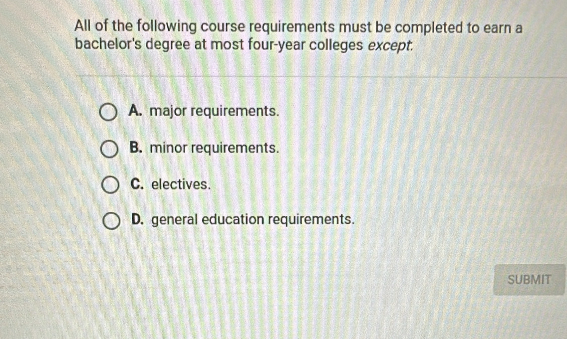 Solved: All of the following course requirements must be completed to ...
