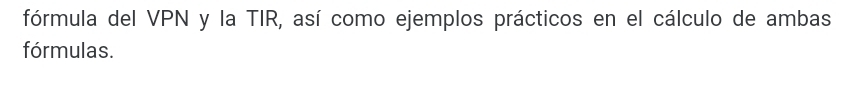 Resuelto:fórmula del VPN y la TIR, así como ejemplos prácticos en el ...