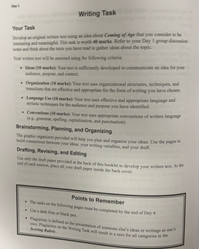 Solved: Bay 1 Writing Task Your Task Develop an original written text ...