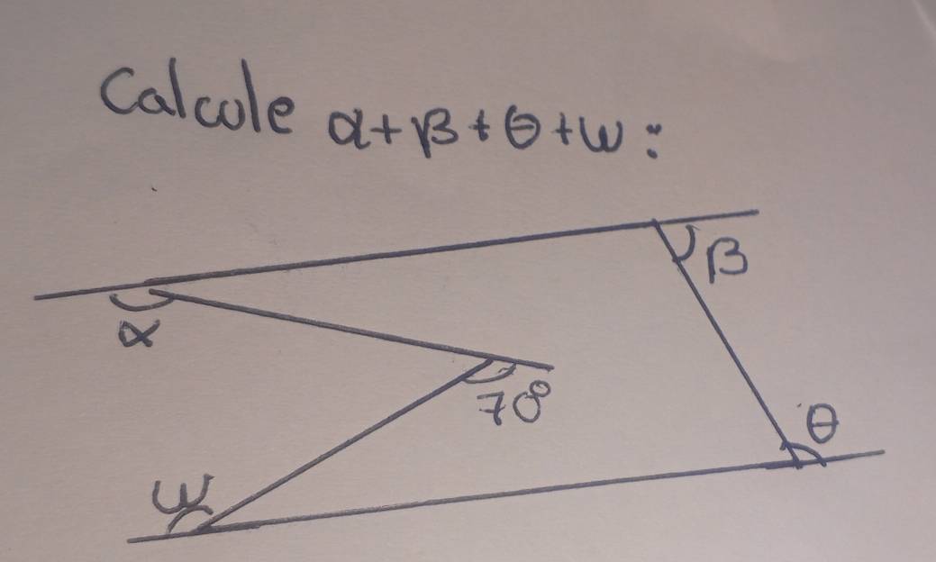Resuelto:Calcole alpha +beta +θ +omega