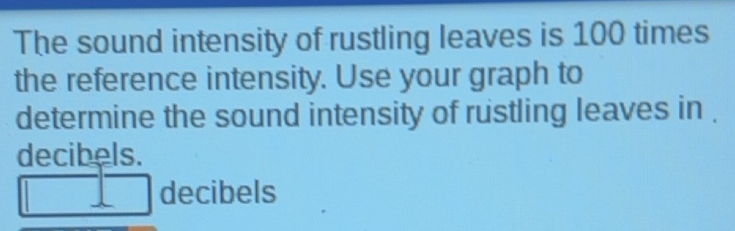 Solved: The sound intensity of rustling leaves is 100 times the ...