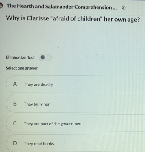 Solved: The Hearth and Salamander Comprehension ... Why is Clarisse ...