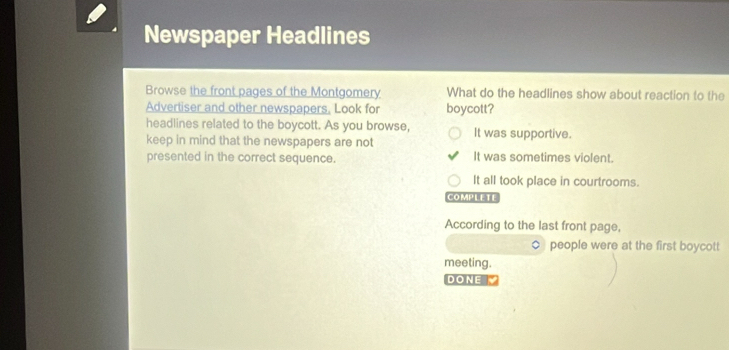 Solved: Newspaper Headlines Browse the front pages of the Montgomery ...