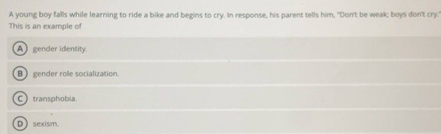 Solved: A young boy falls while learning to ride a bike and begins to ...