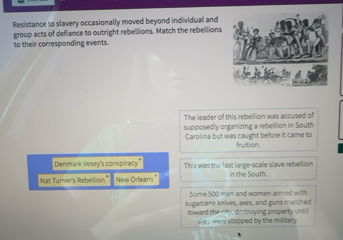 Solved: Resistance to slavery occasionally moved beyond individual and ...