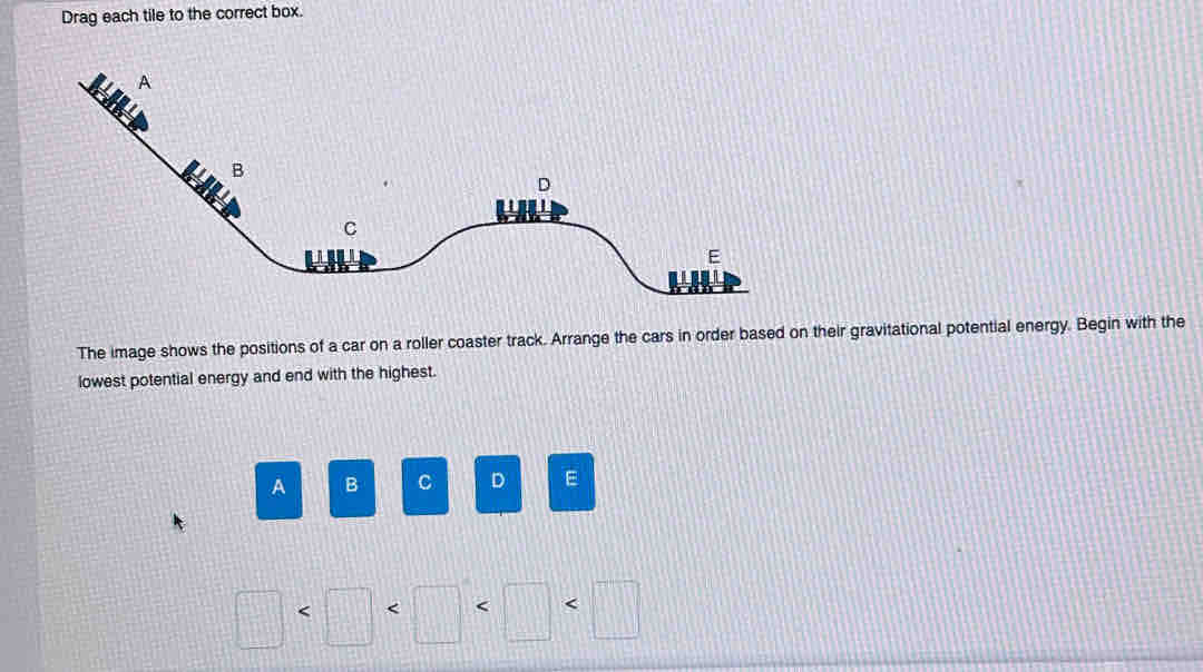 Solved: Drag each tile to the correct box. The image shows the ...